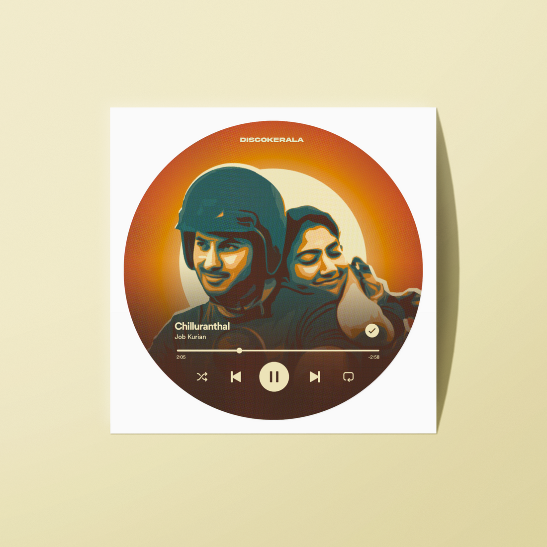 2x2 Inch Sticker / Chilluranthal / DiscoKerala – DownSouth